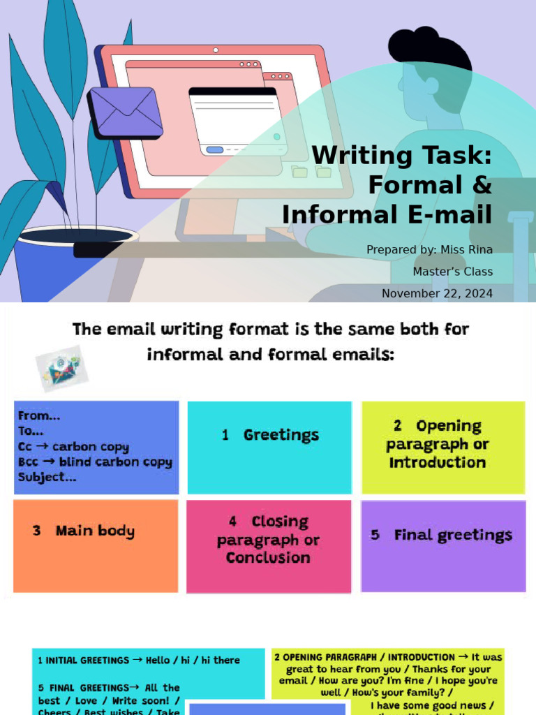 Formal and Informal E-Mail. Writing Task - November 22 | PDF