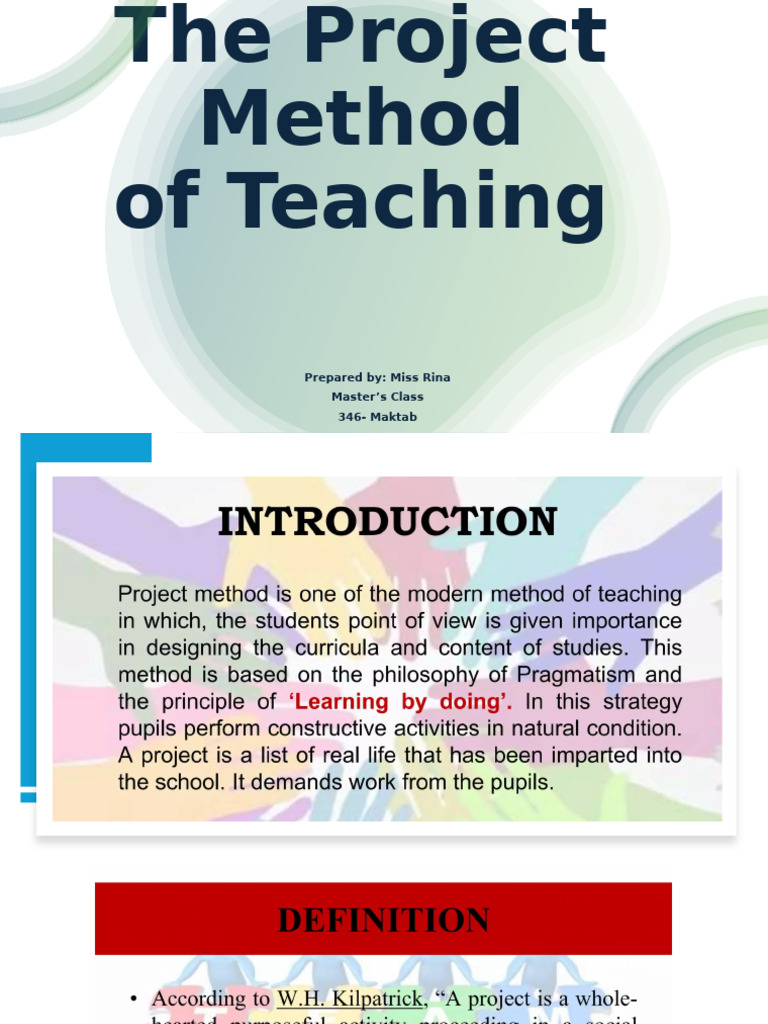 Master Class - The Project Method of Teaching. 11.01.2024 | PDF