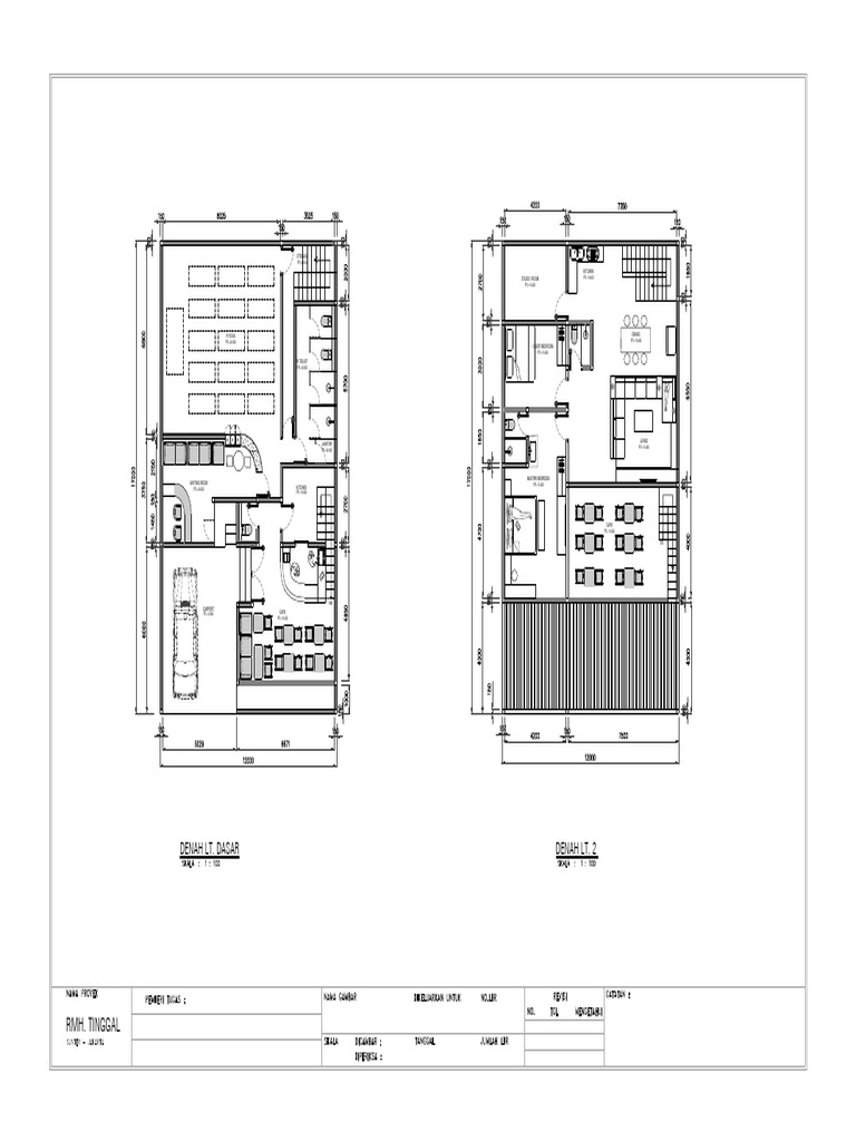 Denah Rumah Tinggal dan FFL | PDF | Home