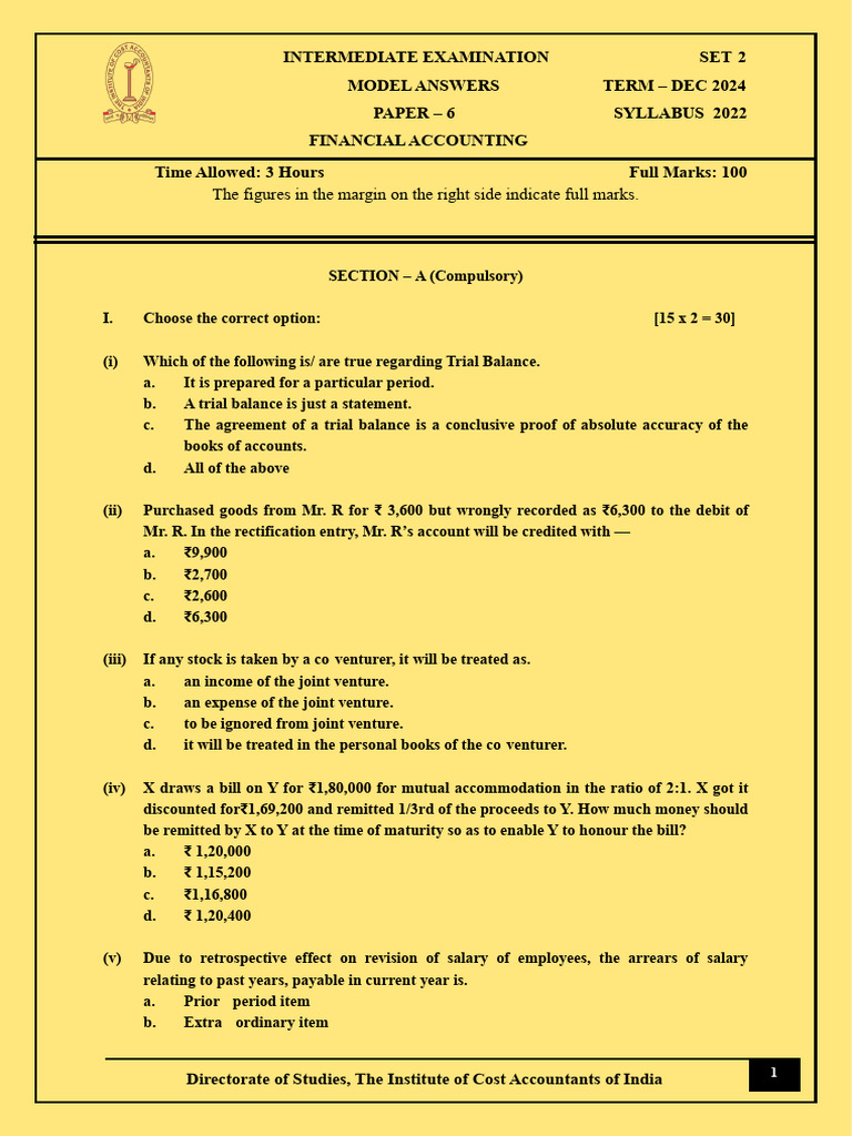 A MQP Paper6 Set2 Dec24 | PDF | Debits And Credits | Banks
