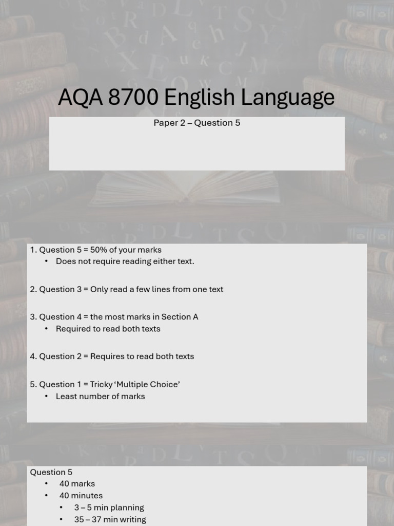 AQA Paper 2 Question 5 Guide | PDF | Human Communication
