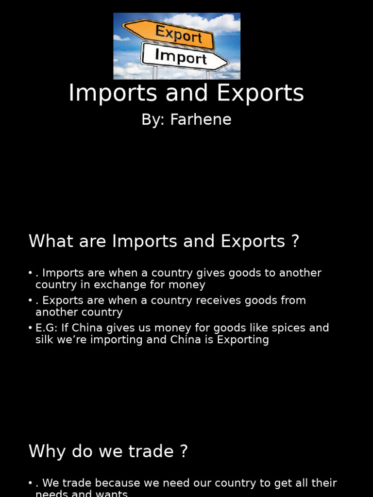 Imports and Exports | PDF