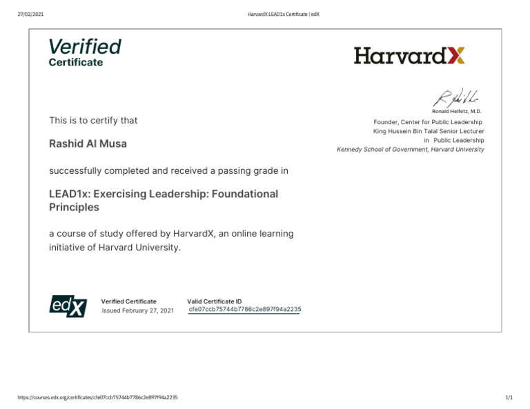 Harvard Certificate Edx PDF | PDF