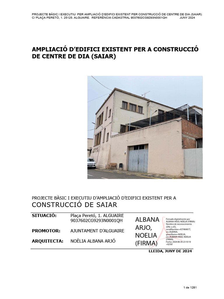 05 - projecte Bทsic i Executiu Saiar | PDF