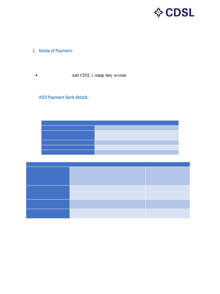 Steps To Make Stamp Duty Payment in CDSL | PDF | Payments | Transaction Account