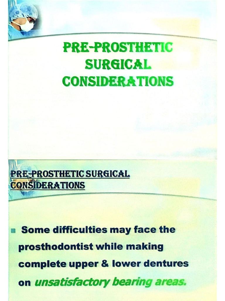 1L. Prosthesis Preprosthetic Surgery - SLIDEs | PDF