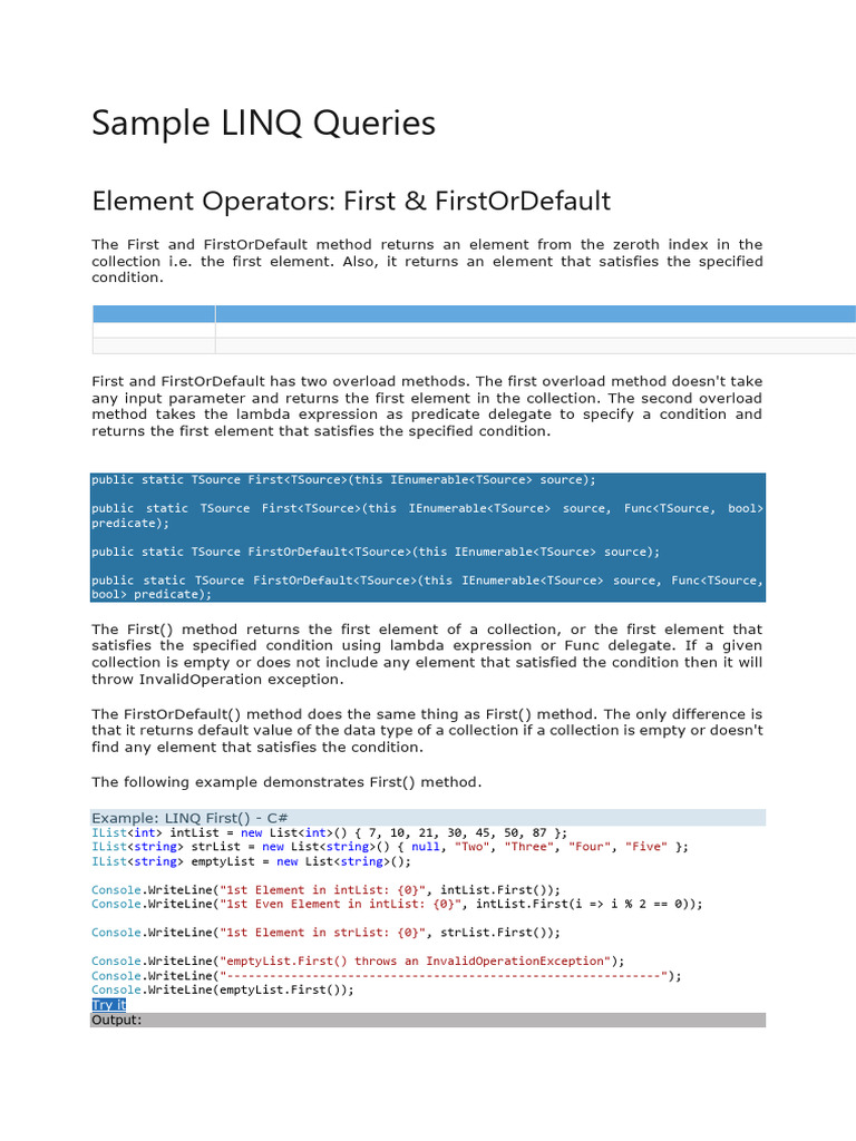 LINQ QueryAll | PDF | C Sharp (Programming Language) | Language ...