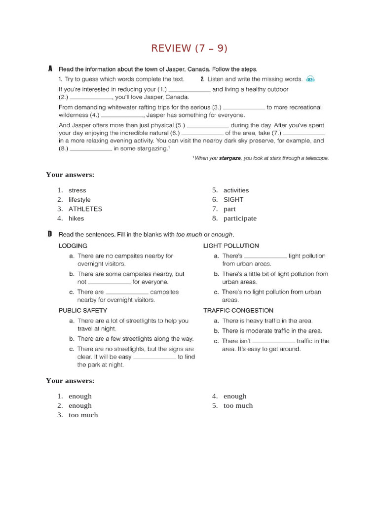 Activities and Lifestyle Insights | PDF