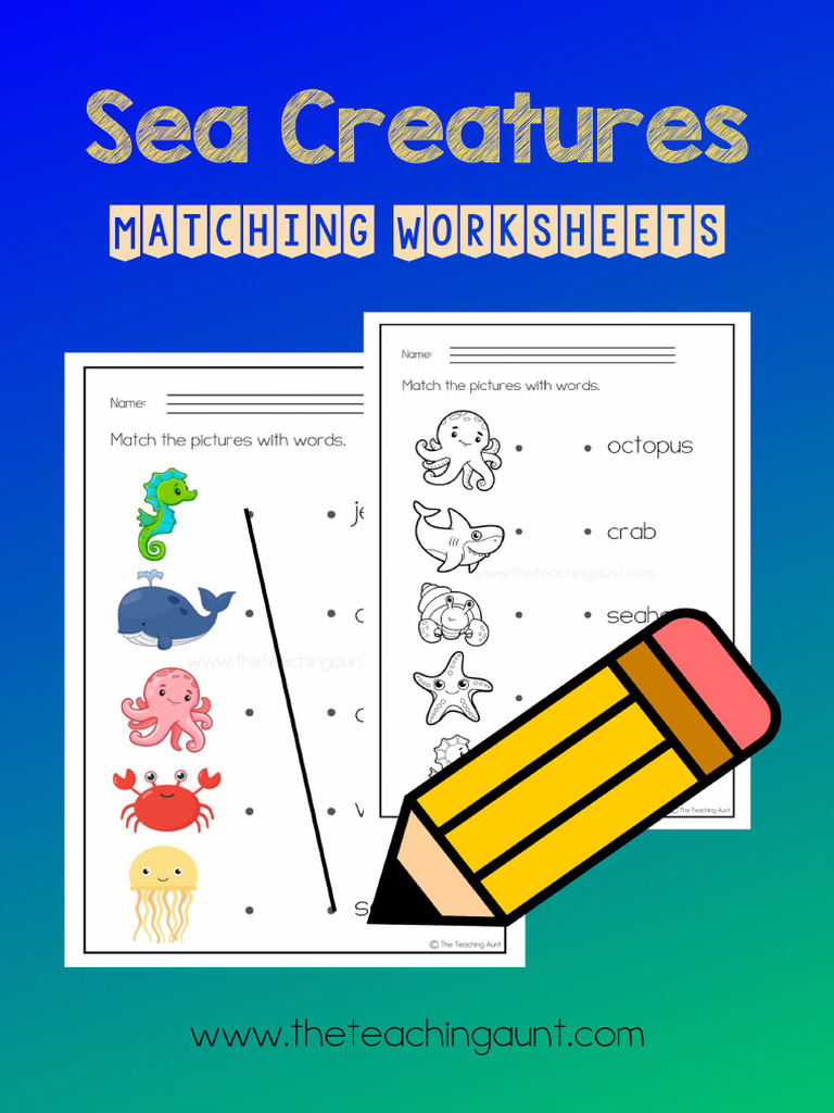 Sea Creatures Matching WS A4 | PDF