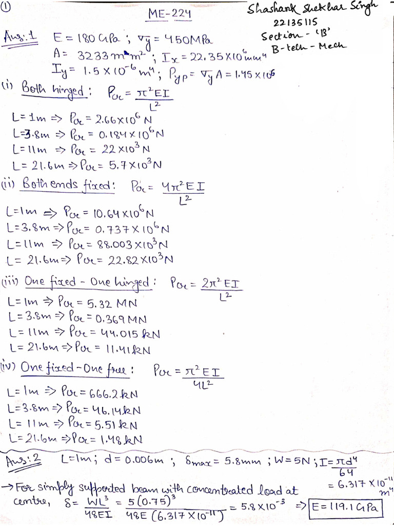 ME-224 Assignment-5 21135030 | PDF