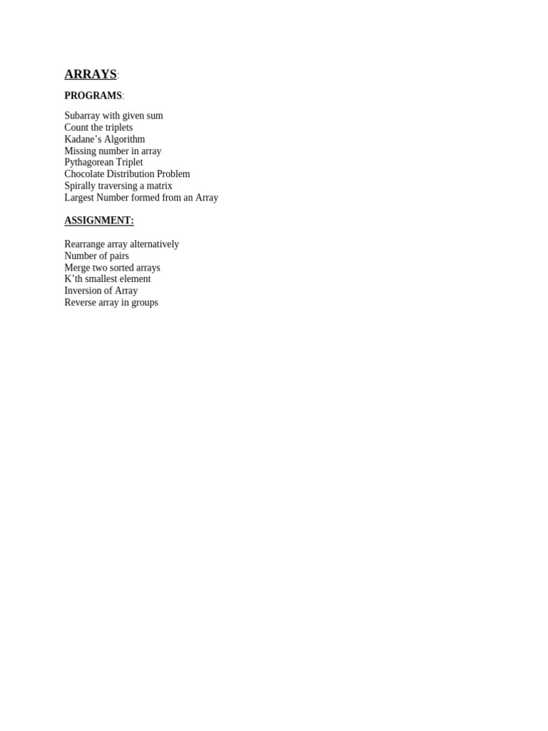 DATA STRUCTURES FOR PLACEMENT TRAINING | PDF | Integer (Computer Science) | Algorithms And Data ...