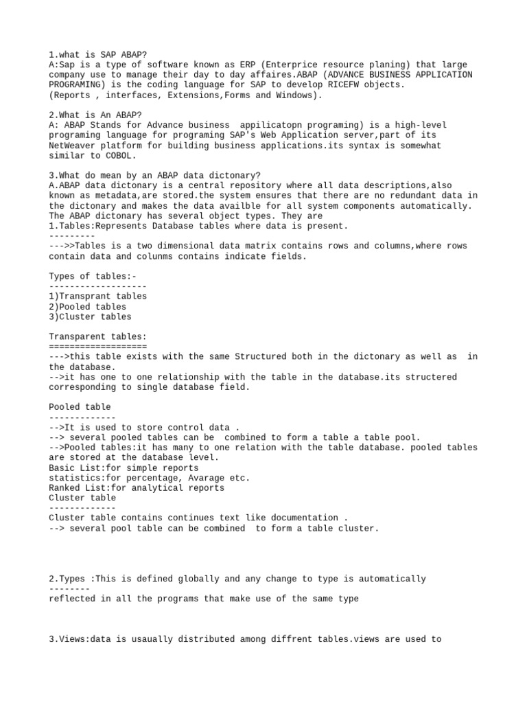 Understanding Sap Abap Basics And Concepts Pdf Databases Systems 4596