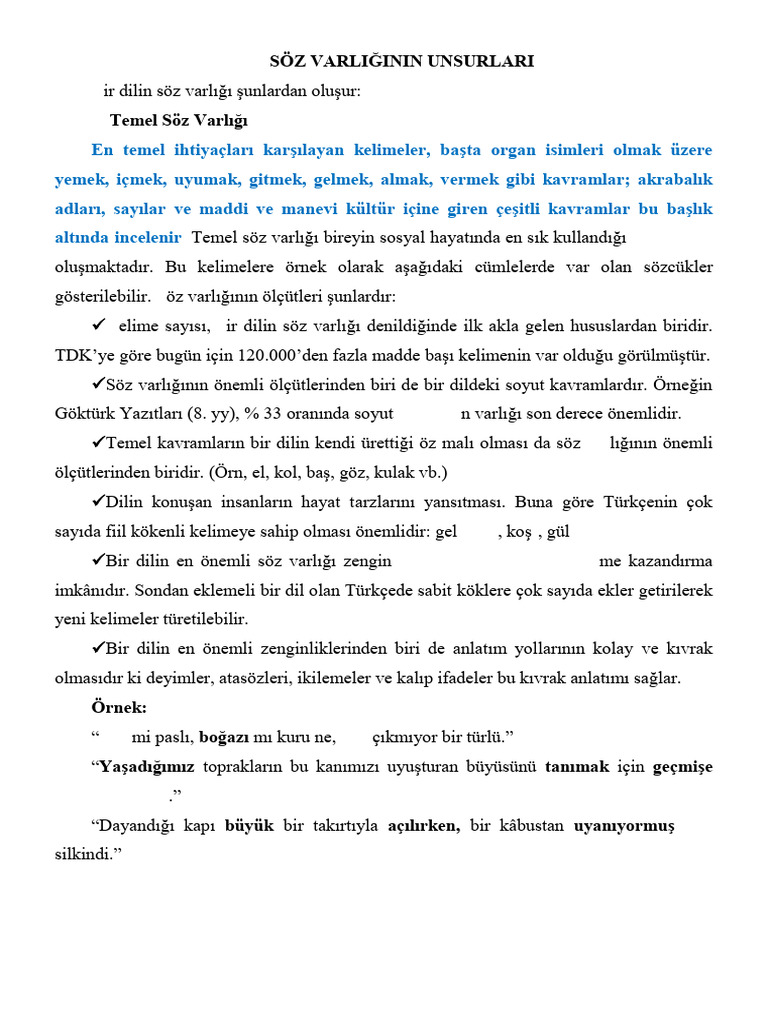 05-Turkcenin Soz Varligi - 2 | PDF
