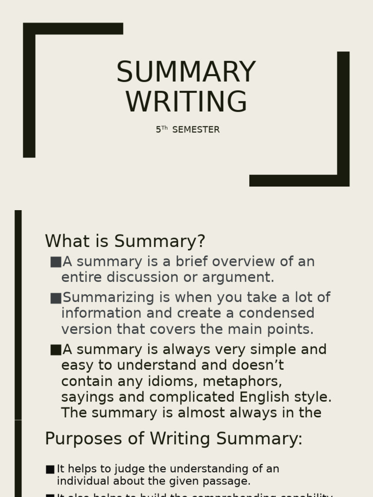 Unit 2 Summarizing (1) | PDF