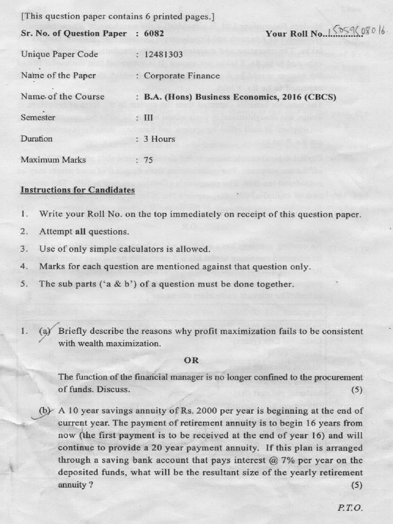 Sem III CF - CBCS 2016 | PDF