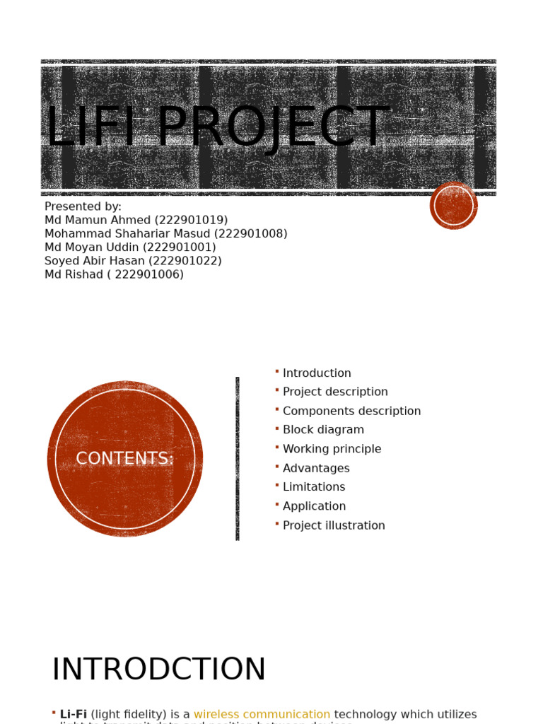 LiFi-project-Presentation-1 | PDF | Light Emitting Diode | Modulation