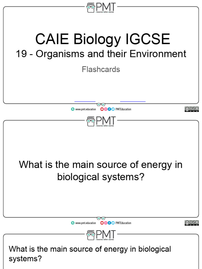 Flashcards - Topic 19 Organisms and Their Environment - CAIE Biology ...