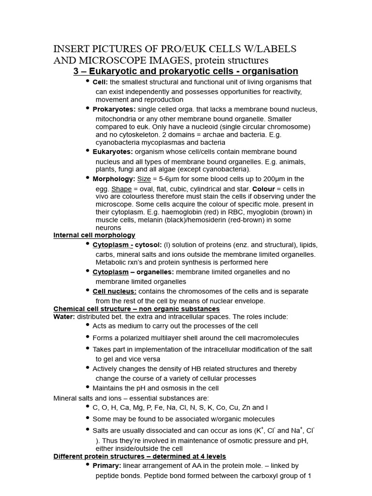 Cell Structure & Function Guide | PDF | Cell (Biology) | Glucose