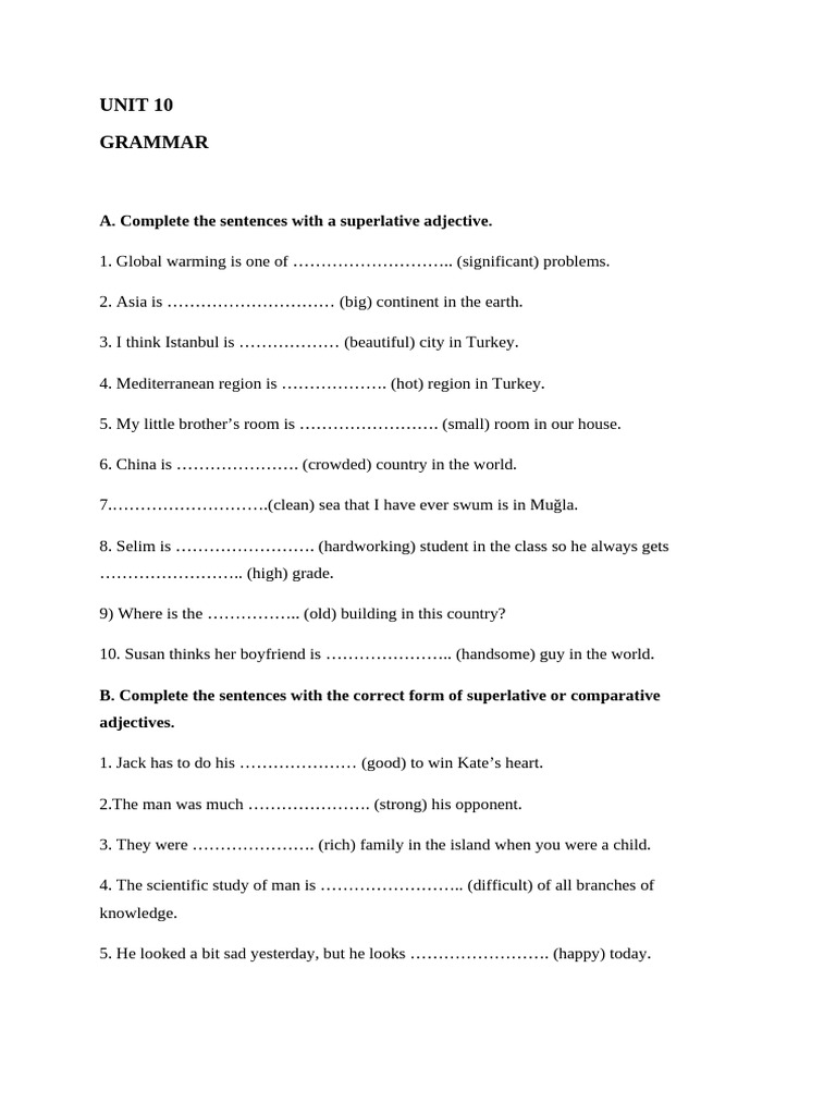 UNIT 10 Extra Material | PDF