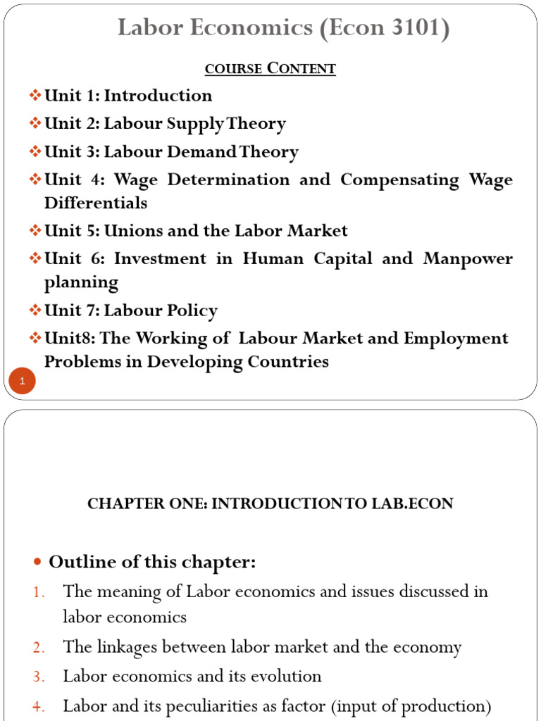 LE Chapter 1 (2017) | PDF | Labour Economics | Economics