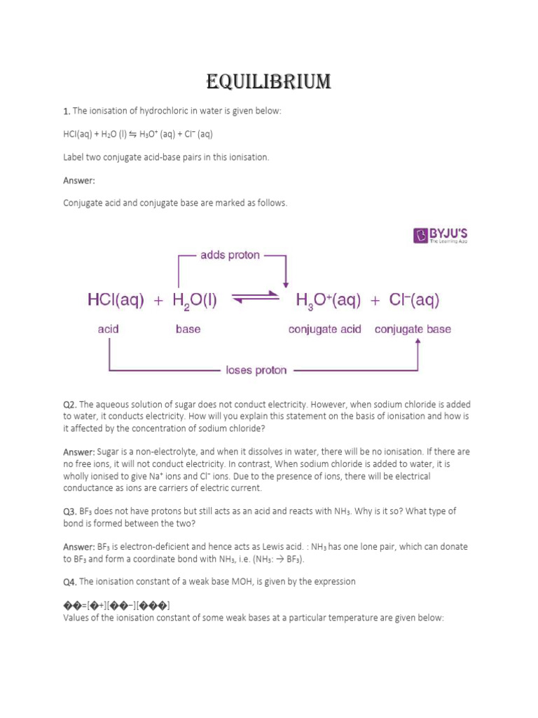 Equilibrium | PDF | Chemical Equilibrium | Acid