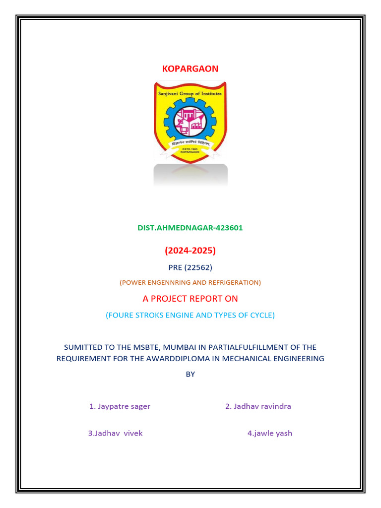 Per Microproject | PDF | Internal Combustion Engine | Diesel Engine