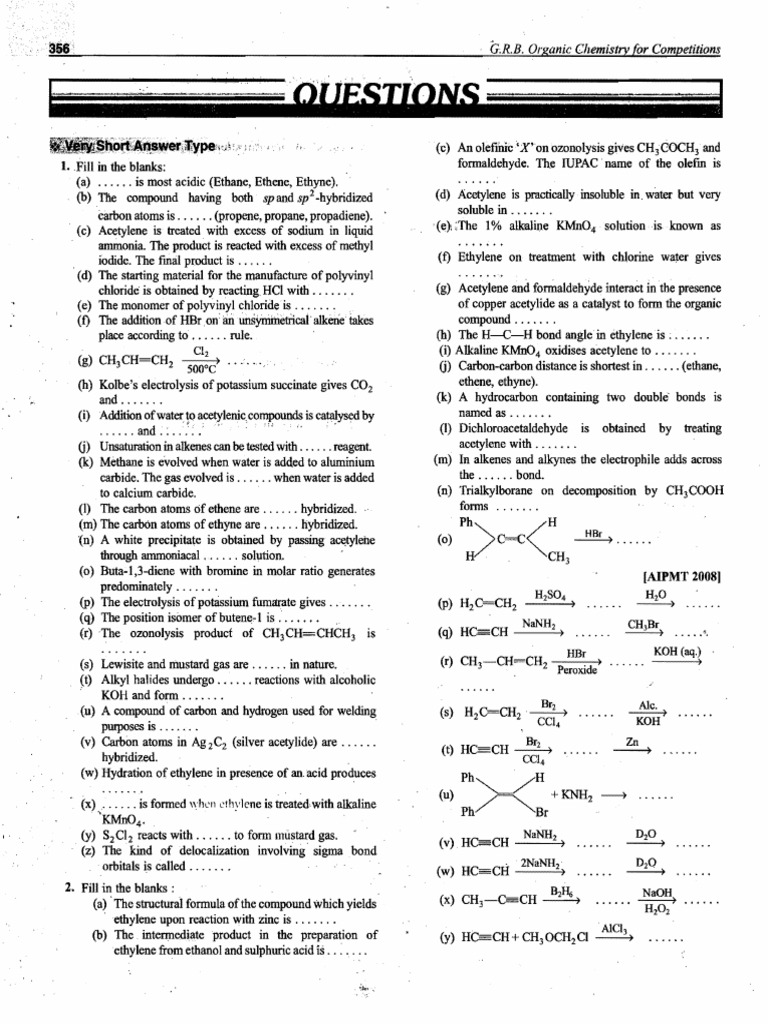 Op Tandon Alkene and Alkyne | PDF | Alkene | Ethylene