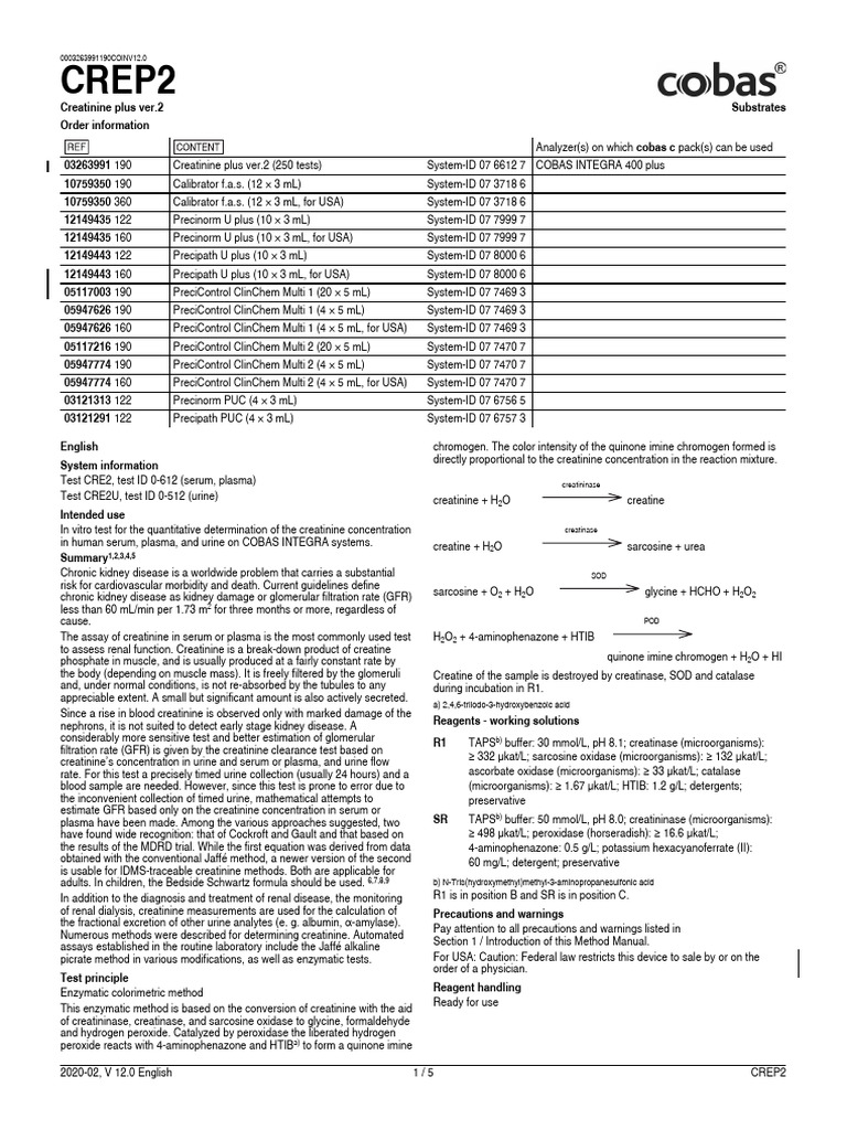 CREP2 0003263991190COIN V12 en | PDF | Creatinine | Kidney