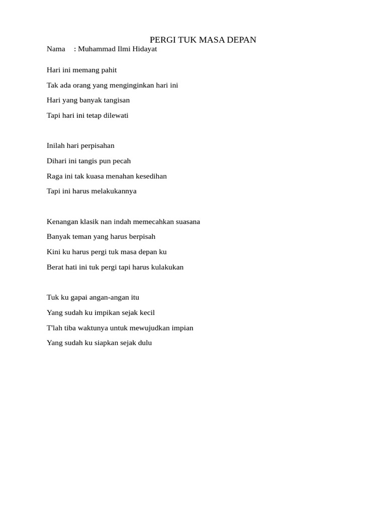 Pergi - Muhammad Ilmi Hidayat | PDF