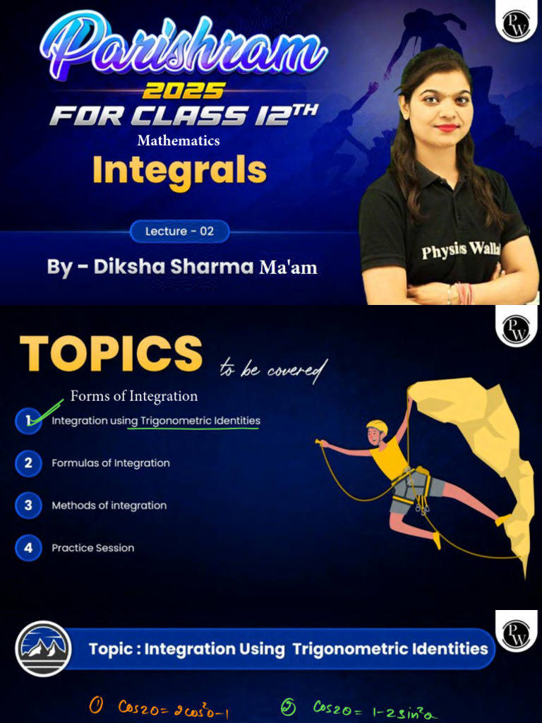 Integrals 02 - Class Notes - Parishram 2025 | PDF