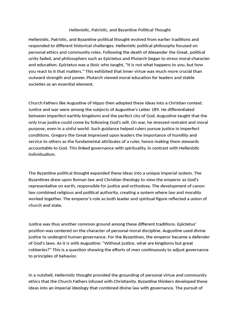 3. Hellenistic, Patristic and Byzantine | PDF | Augustine Of Hippo ...