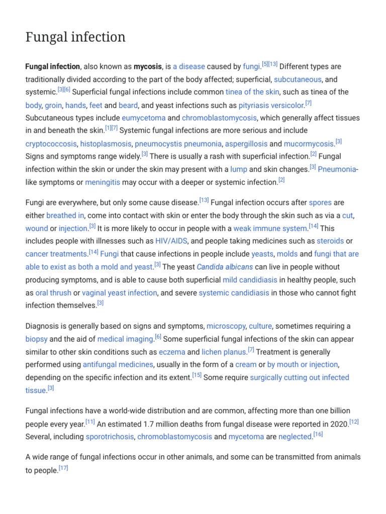Fungal Infection - Wikipedia Aarti 1 | PDF | Diseases And Disorders ...