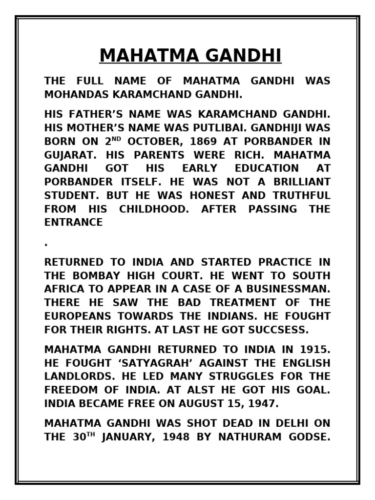 Mahatma Gandhi | PDF