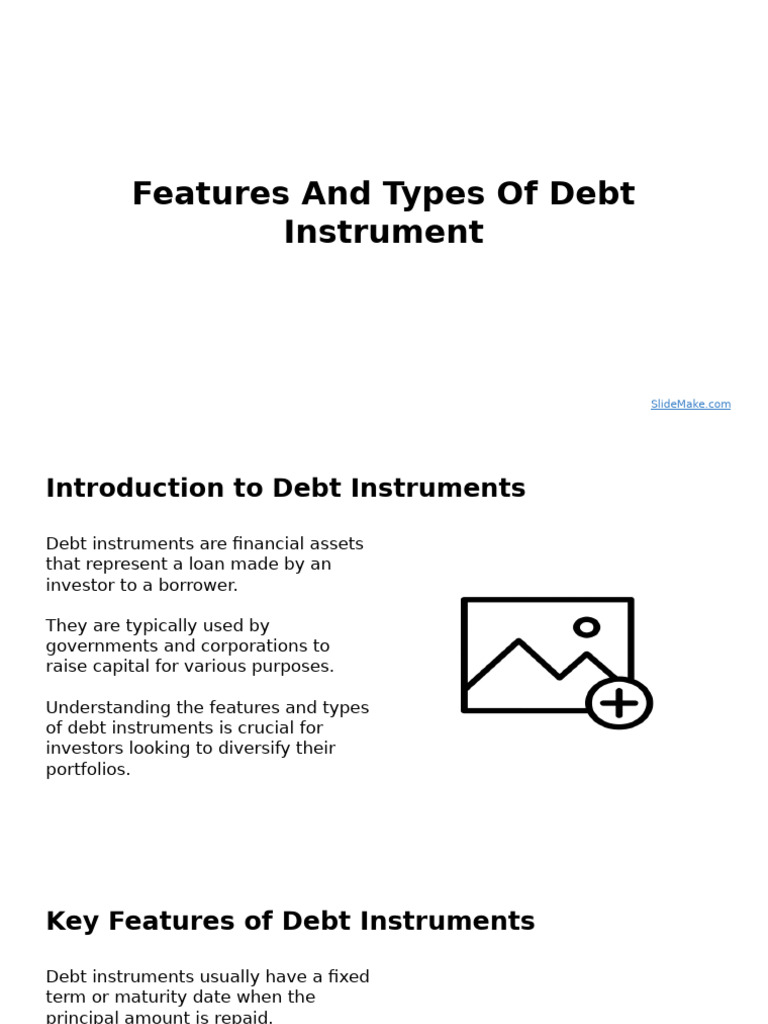 Features and Types of Debt Instrument | PDF