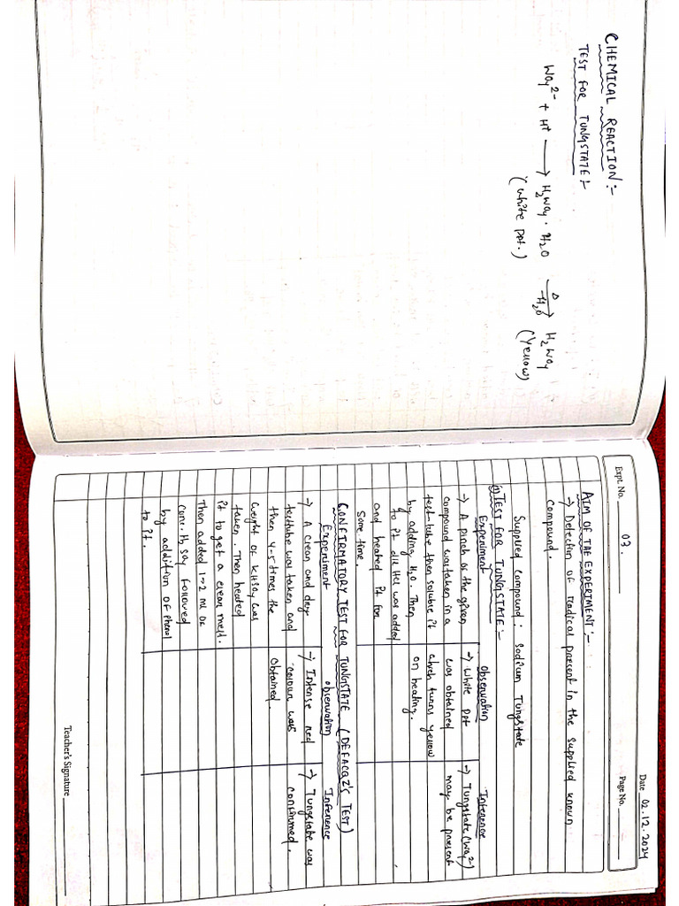 Inorganic Practical Expt 3 | PDF