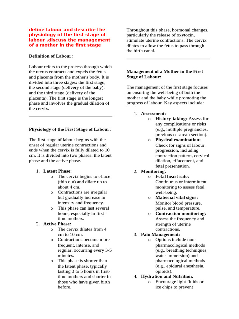 OBG 15 mark question | PDF | Childbirth | Bleeding OBG 15 mark question | PDF | Childbirth | Bleeding