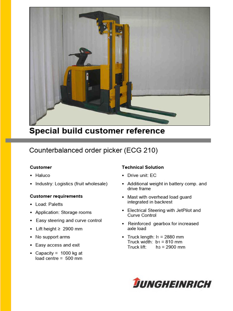 Custom Counterbalanced Order Picker Specs | PDF
