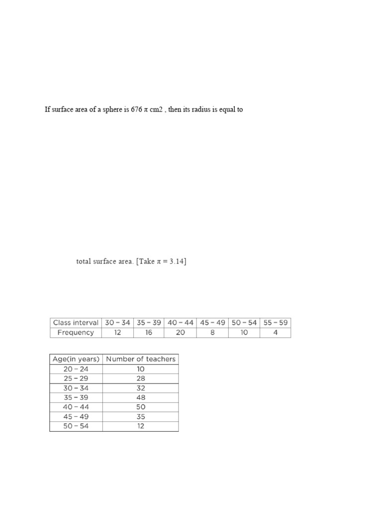 Class IX Math Recap Sheet | PDF | Sphere | Area