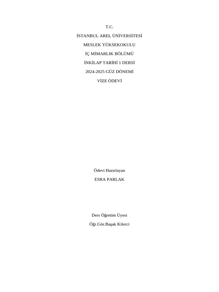 Inkilap Vize Ödevi | PDF