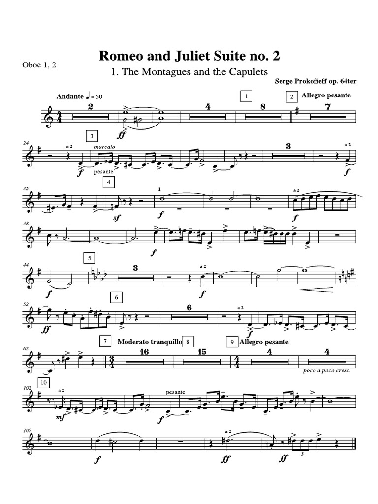 S.prokofiev - The Montagues and the Capulets - (03) Ob.1.2 | PDF