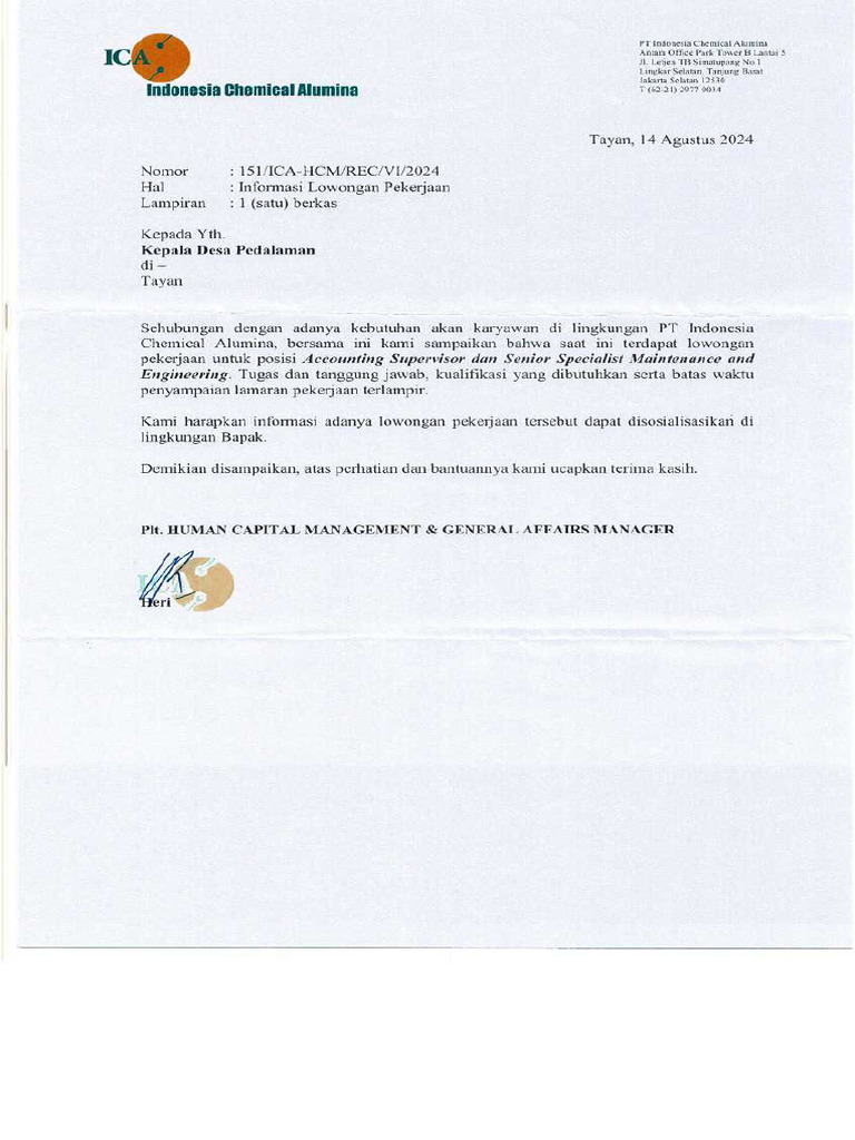 Recruitment PT - ICA | PDF