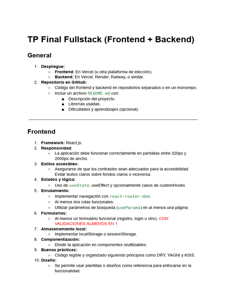 TP Final Fullstack (Frontend - Backend) | PDF | Autenticación | Contraseña