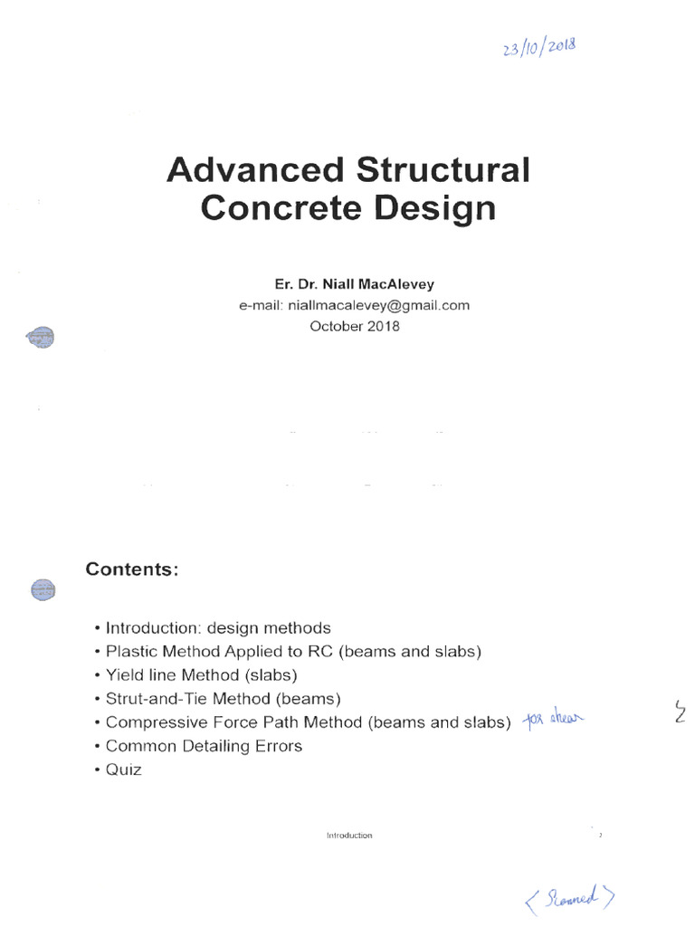 Advance Structural Concrete Design Course Material | PDF