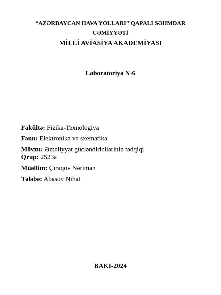 elek lab 6 Nihat | PDF