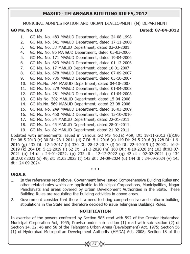 Telangana Building Rules 2012 Overview | PDF | Reclaimed Water ...