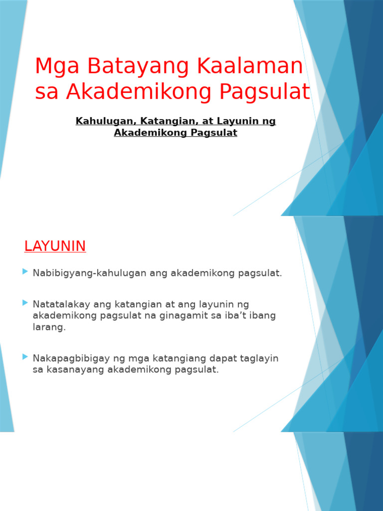 Mga Batayang Kaalaman Sa Akademikong Pagsulat | PDF