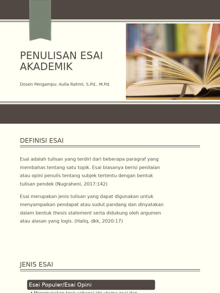 Penulisan Esai Akademik | PDF
