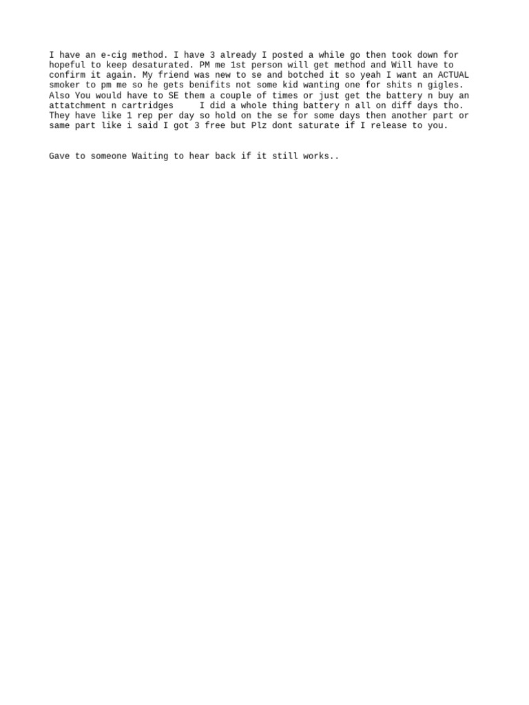 E Cig Method | PDF