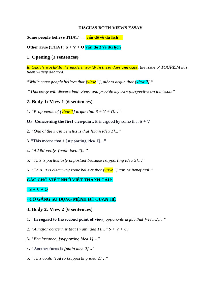 HTW Discuss Both View Essay 1 | PDF
