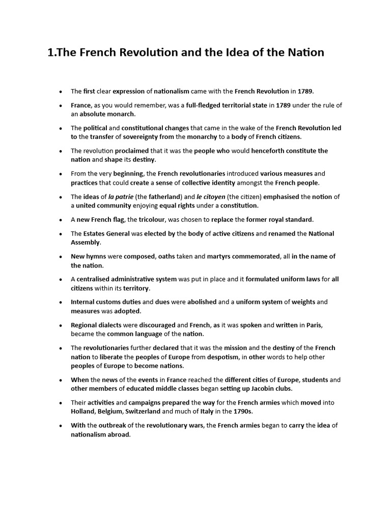 Nationalism in Europe Uinit 1-2 | PDF | First French Empire | France